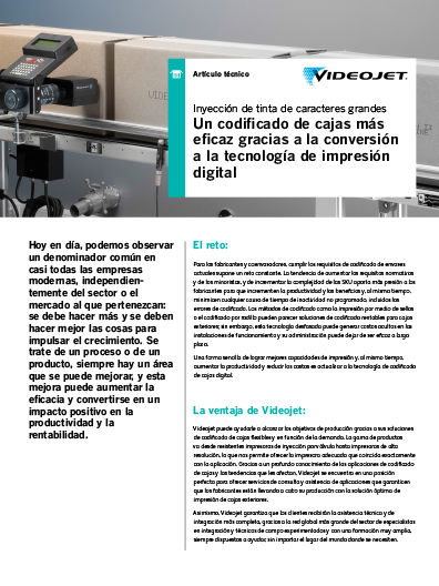 Videojet 2120 de grandes caracteres | Videojet México