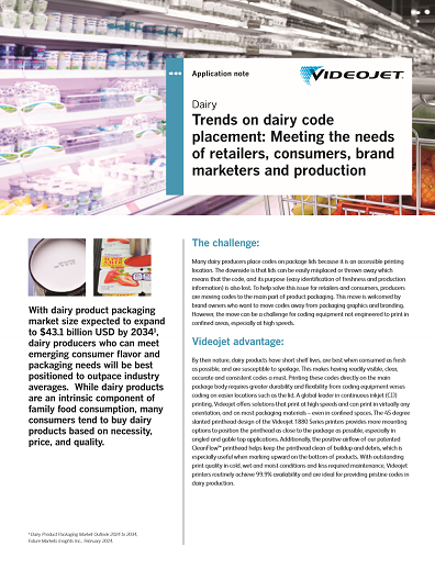 Dairy Products Coding, Labeling & Marking for Batch Numbers & Bar Code ...
