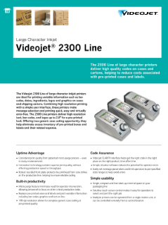 Large Character Inkjet Videojet® 2300 Line Specification Sheet ...