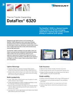 Videojet® 6320 Specification Sheet