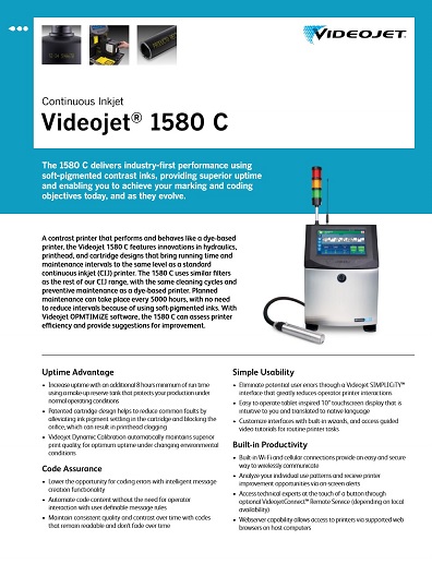Videojet 1580 C soft-pigmented contrast printer - India