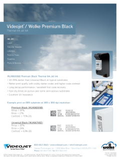 Thermal Inkjet Ink - Wolke Ink | Videojet Technologies