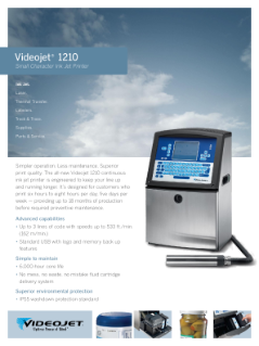 Codificadora Inkjet Videojet 1210 | Videojet México