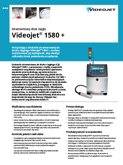 Przemysłowa drukarka CIJ atramentowa Videojet 1580