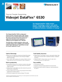 Videojet DataFlex® 6530 and 6330 Thermal Trasfer Overprinters