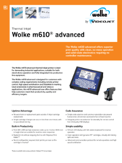 Wolke m610 advanced | Industrial Thermal inkjet Printers.